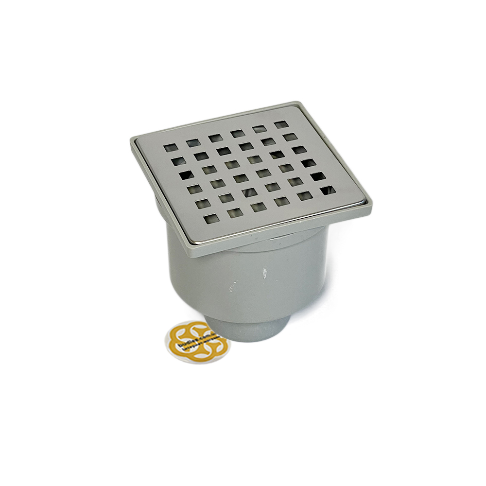 Shower drain ECO DRAIN 10x10 cm, vertical, dry shutter, square grate ...