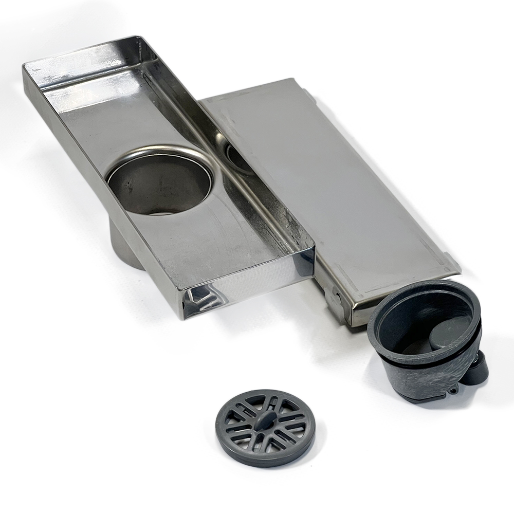 Shower channel GALA TILE INSERT 20 cm, vertical, with dry siphon, grid ...