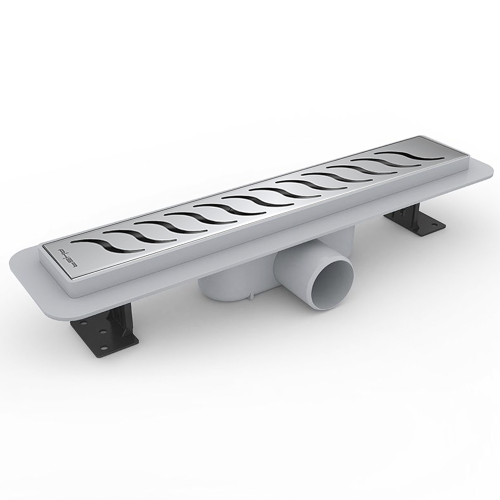 Shower drain SWAN 60 cm with flange, horizontal, wave grate FEHA — Buy ...