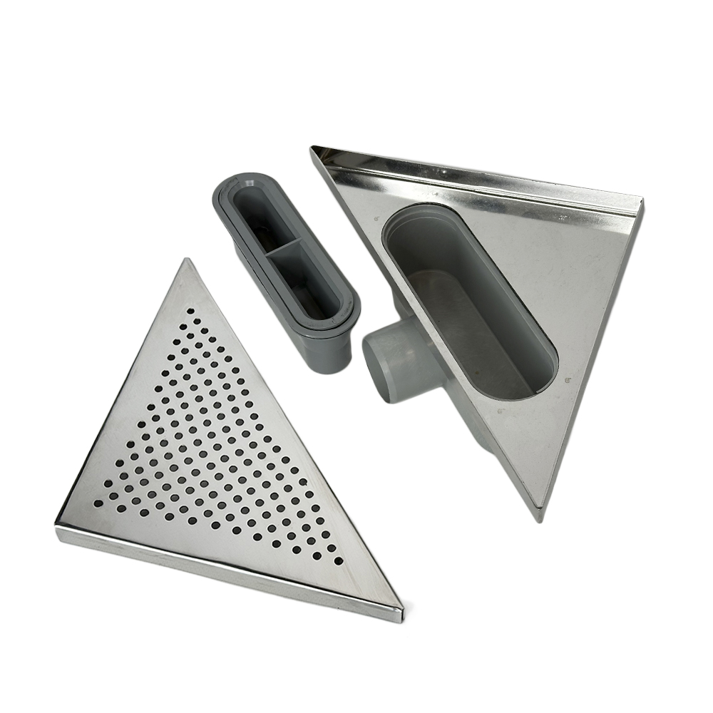 Shower drain TRIANGLE LEGAL 23.4x33 cm, horizontal, with water seal ...