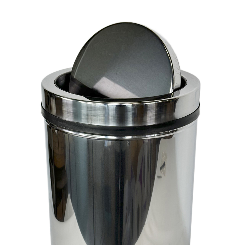 Відро для сміття 45Л поворотна кришка, нержавіюча сталь, хром VINKS ...