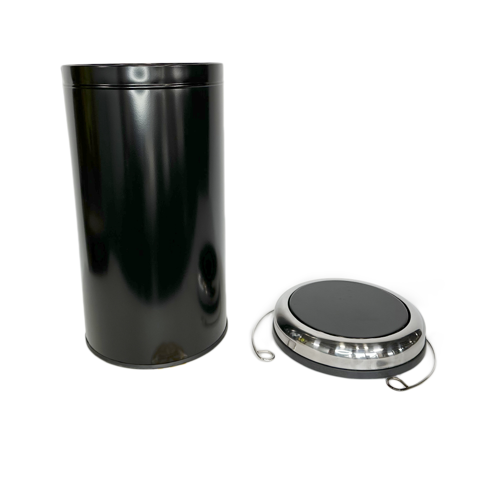 Мусорное ведро 45Л с поворотной крышкой нержавеющая сталь, черный ...